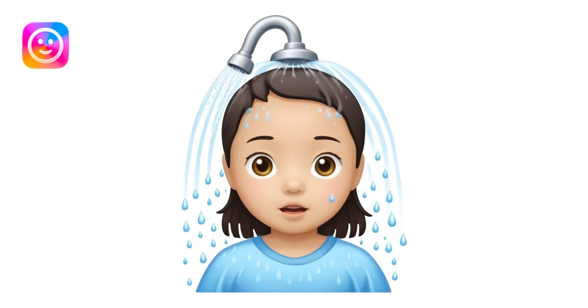 asian baby girl taking a shower emoji | AI Emoji Generator
