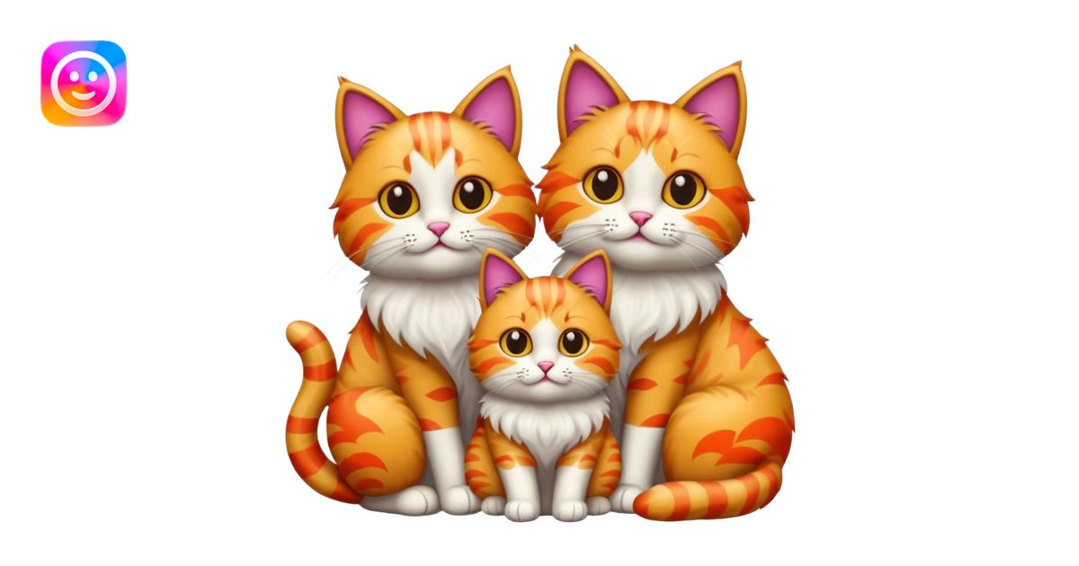 3 cats emoji | AI Emoji Generator