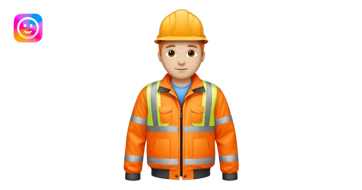 create a realistic emoji of a high-visibility jacket of a construction ...