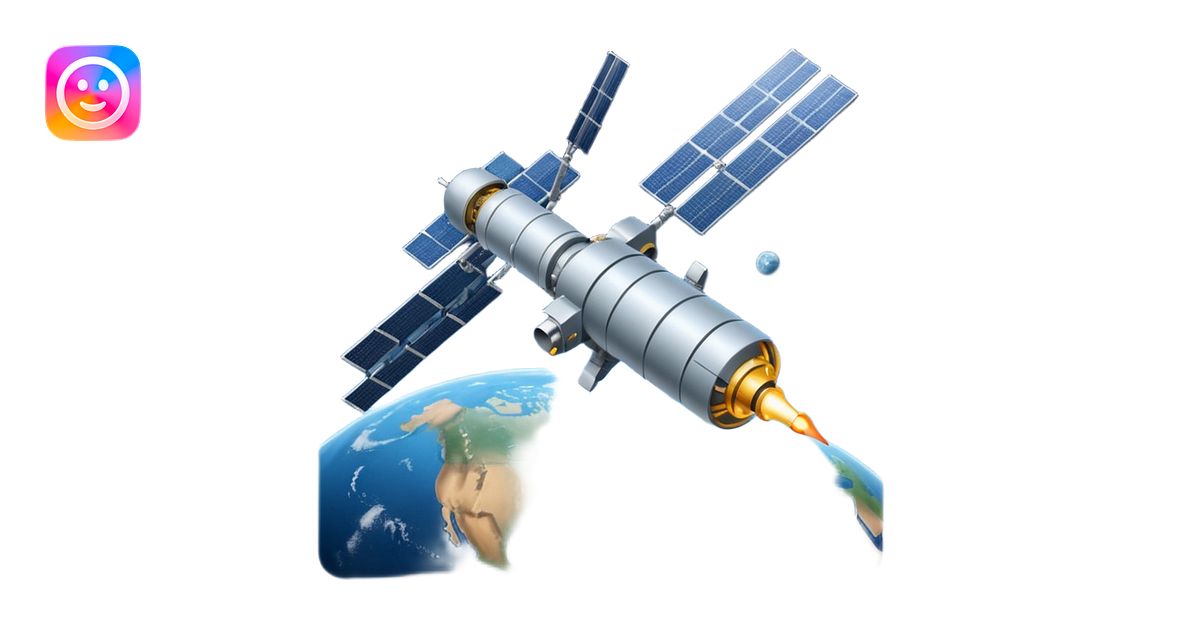 military satellite in Earth orbit emoji | AI Emoji Generator