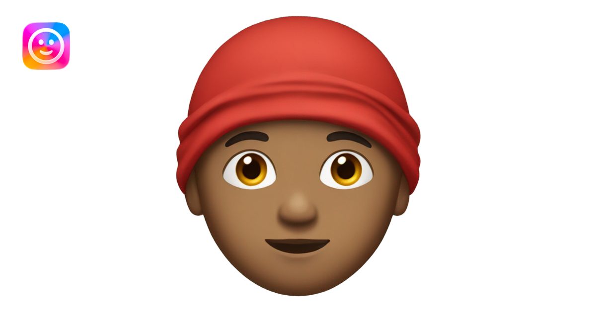 Lightskin boy with durag and red hoodie emoji | AI Emoji Generator