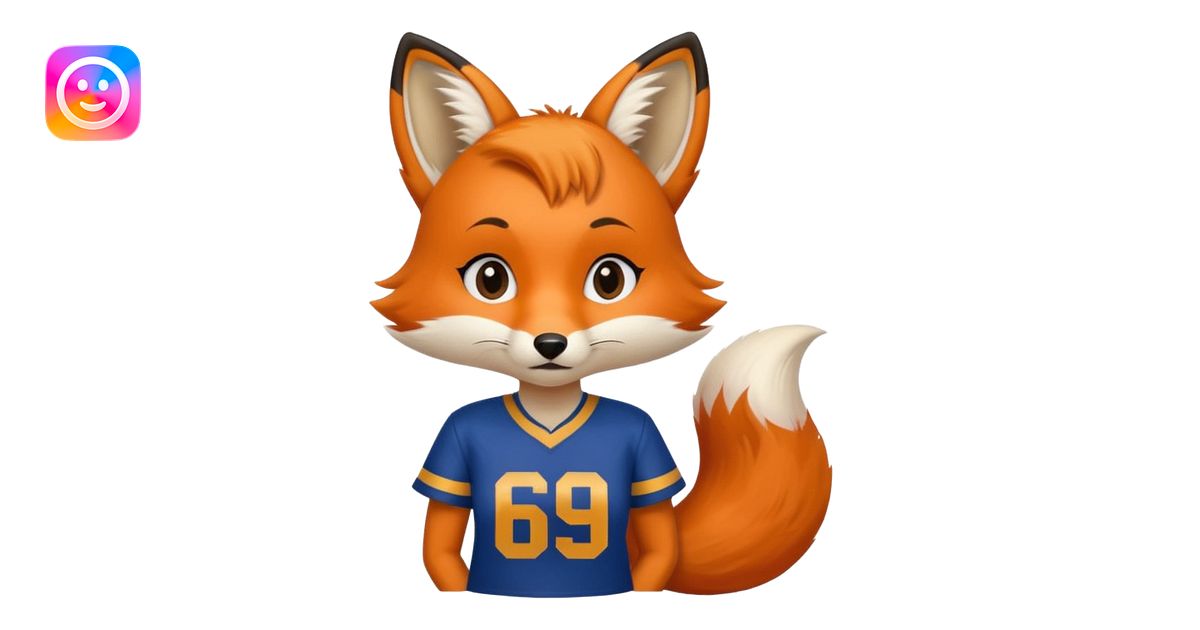 A cute girl fox with a bushy tail wearing a LA Rams shirt - with the ...