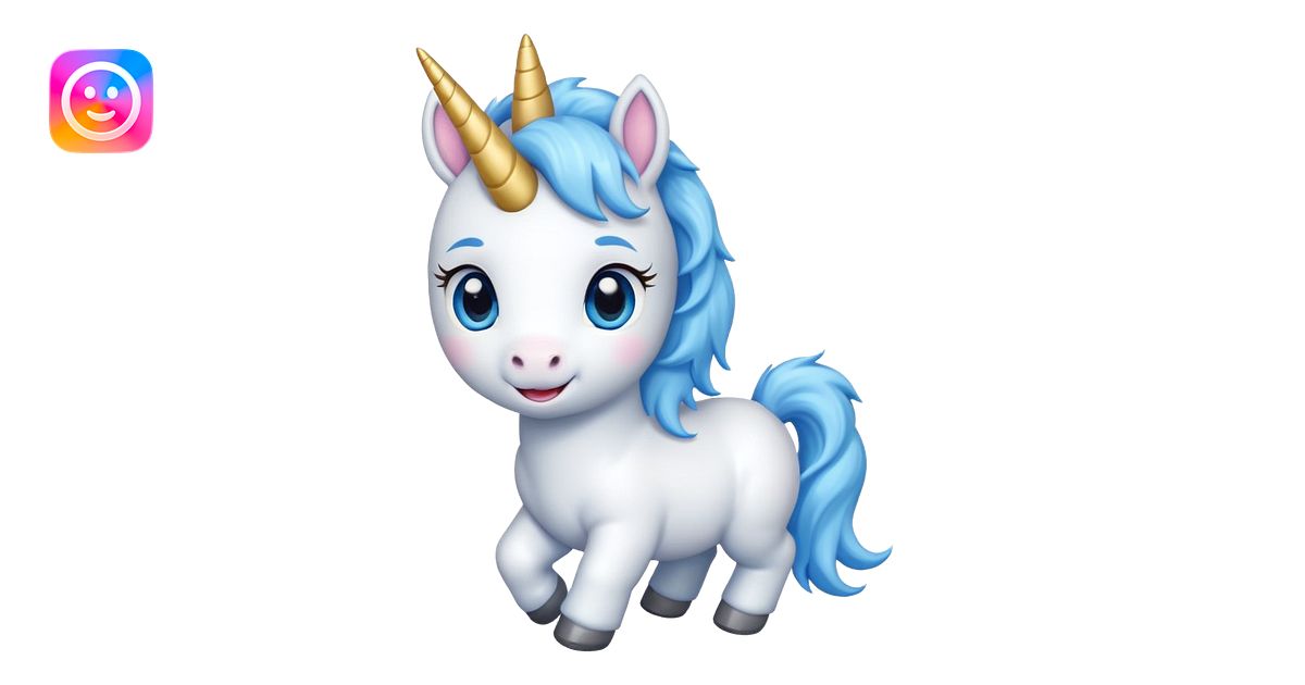 baby unicorn, chibi full body emoji | AI Emoji Generator
