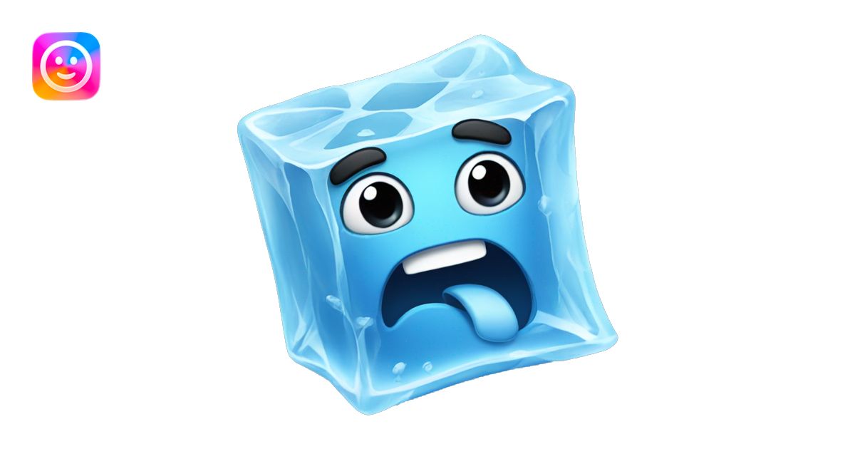 Ice cube mewing emoji | AI Emoji Generator