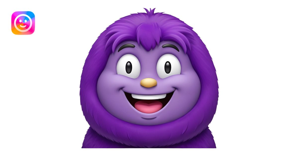 Grimace, the purple McDonald's character with a round body and happy ...