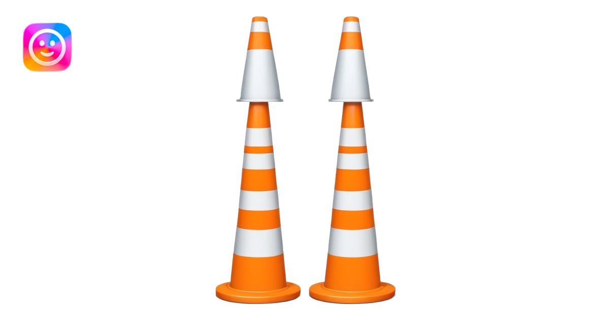 Two conical traffic bollards with a caution tape stretched between them ...
