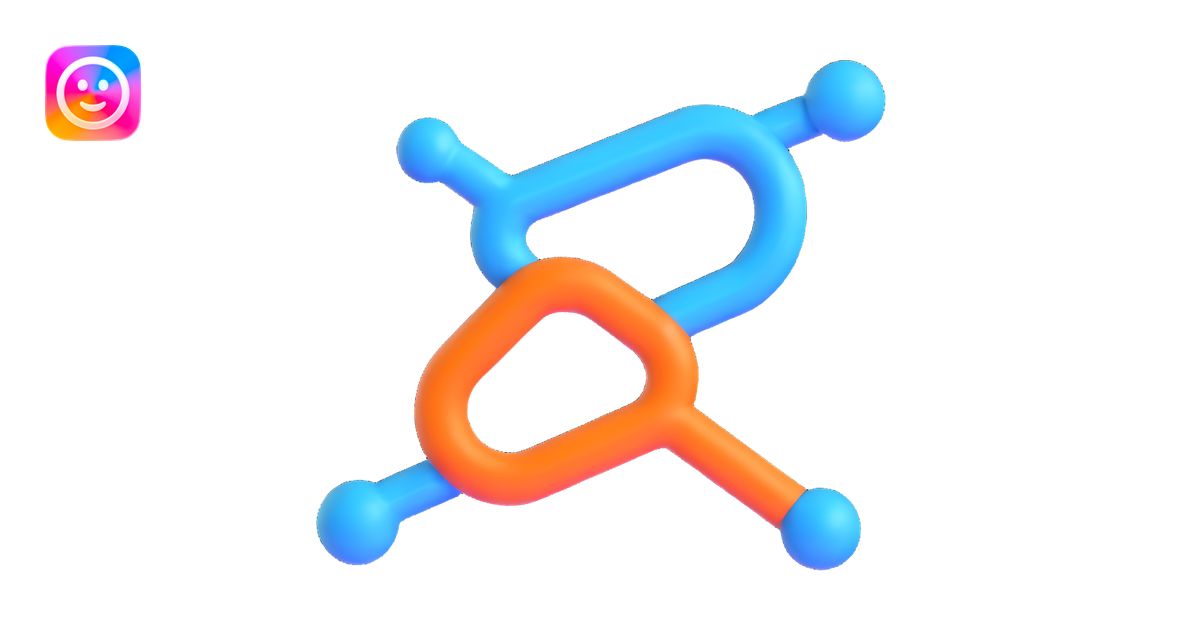 n8n logo, workflow automation, blue nodes emoji | AI Emoji Generator