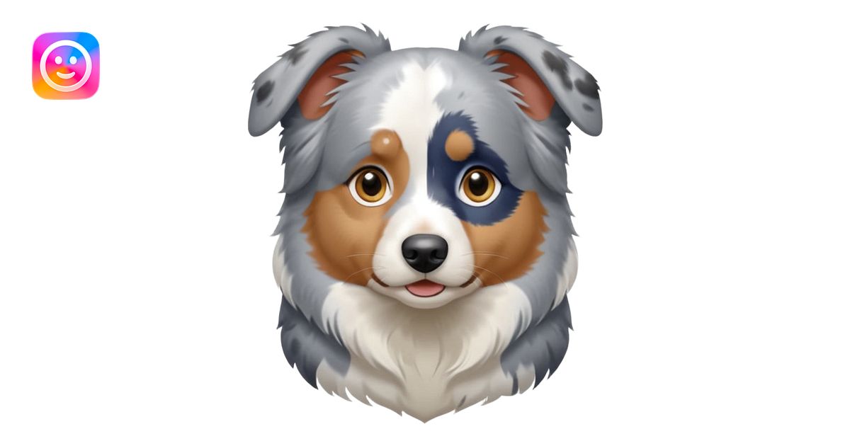 Blue merle Australian Shepherd emoji | AI Emoji Generator