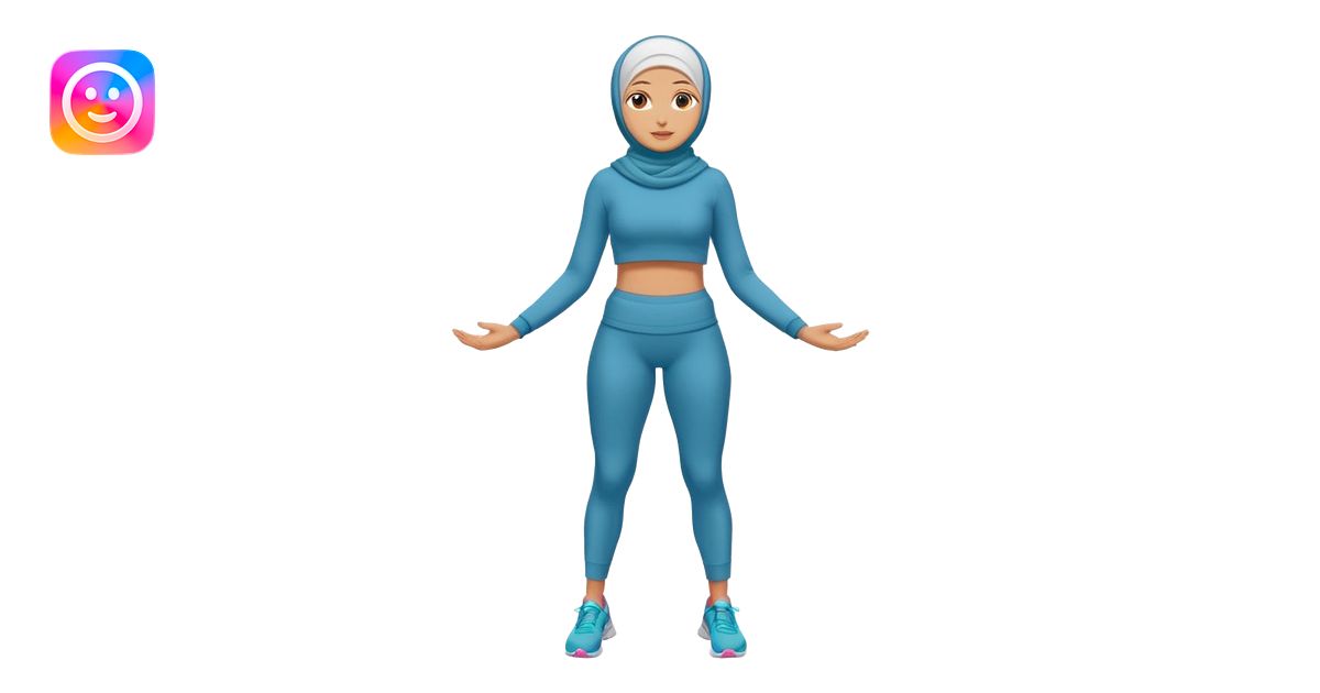 High resolution full body of a girl wearing a hijab and is a fitness ...