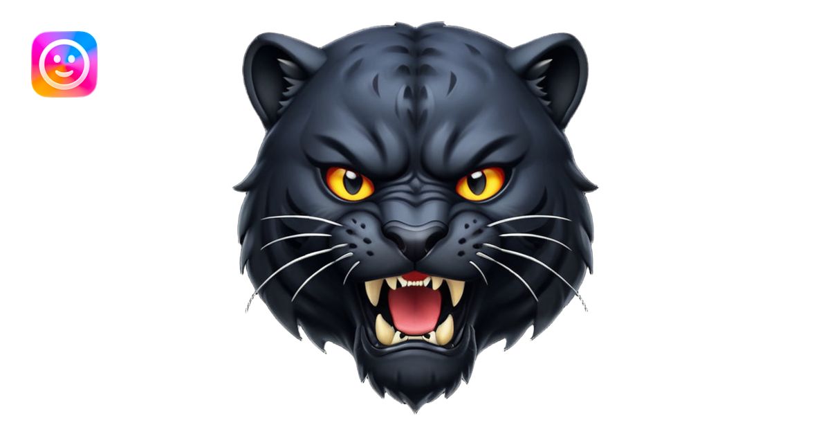 angry panther bust emoji | AI Emoji Generator