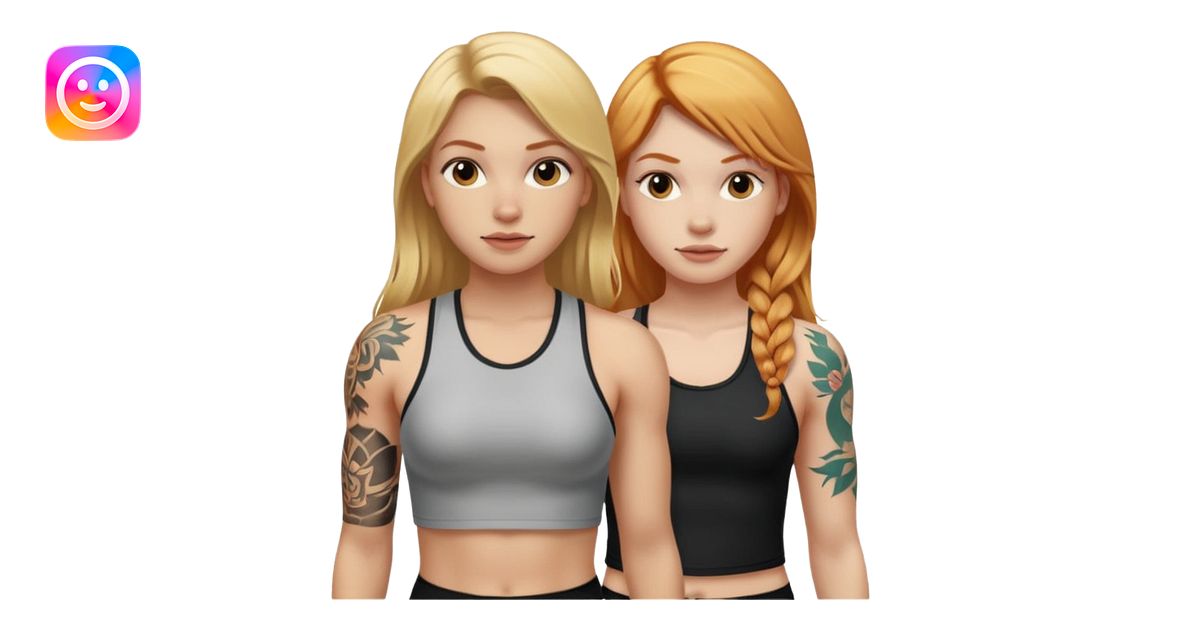 girl with long blonde hair and tattoos next to an athletic ginger girl ...