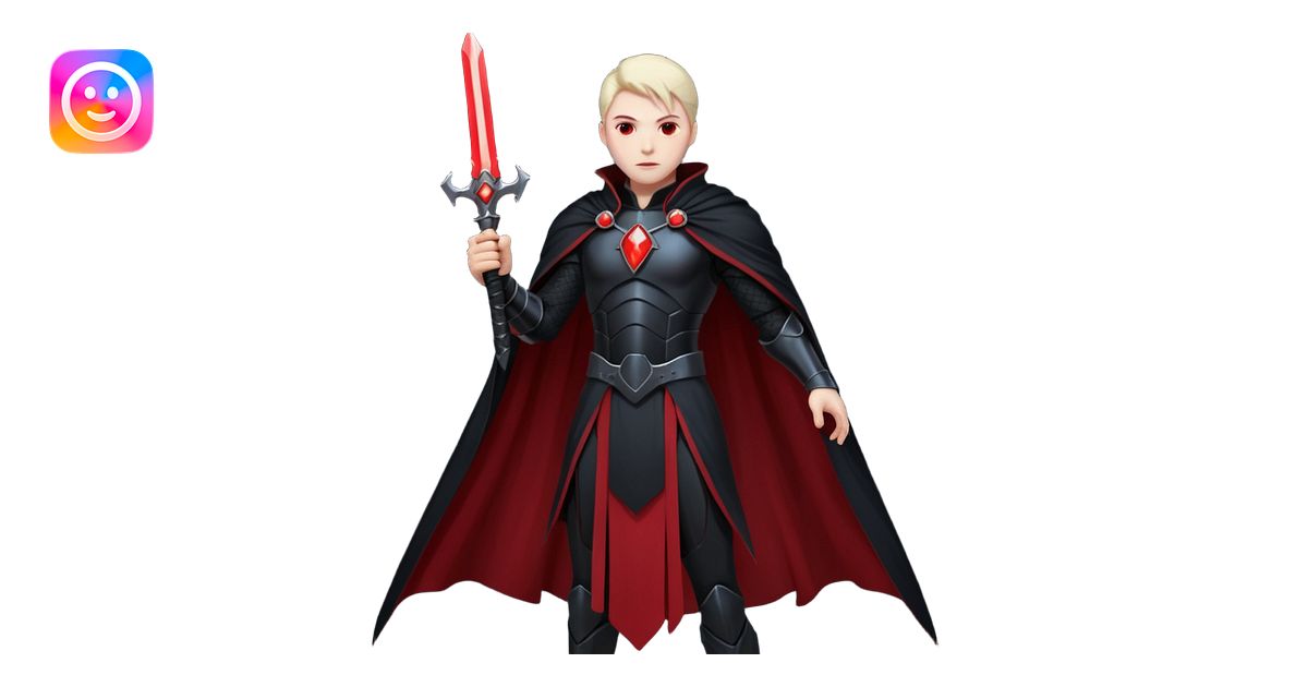 dark sci-fi villain human, black armor, long cape, glowing red energy ...