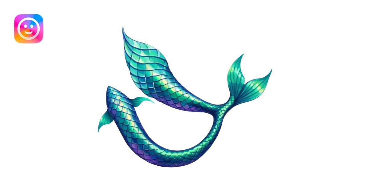 green aqua coloured siren mermaid tail only emoji | AI Emoji Generator