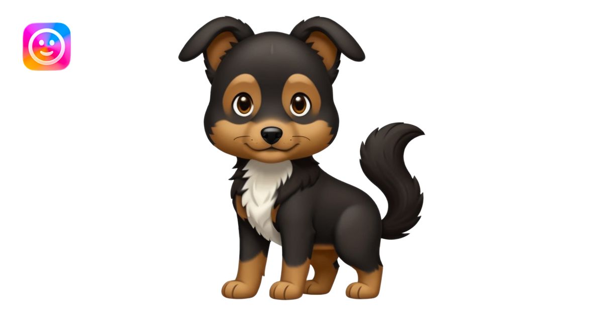 haz un perro negro con las patas y el ozico blancos toques marrones ...