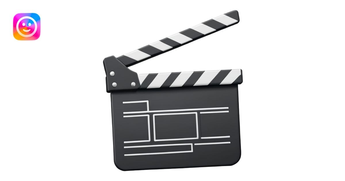 minimalist movie clapper, two rectangles with a diagonal line, no text ...