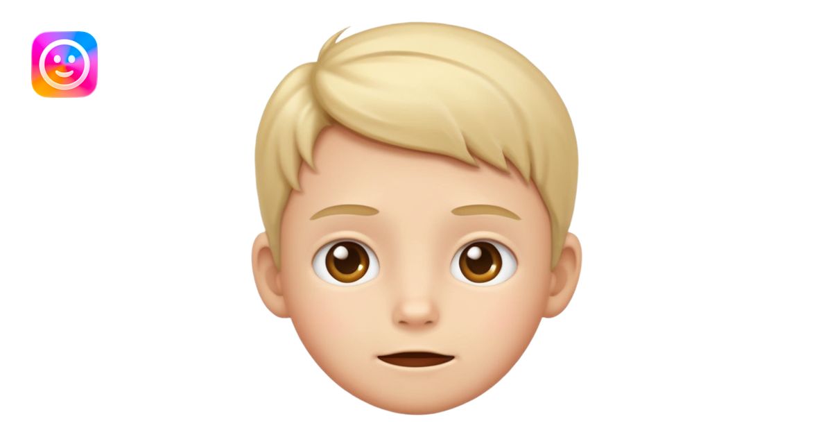 apple style emoji of a kid, neutral expression emoji | AI Emoji Generator