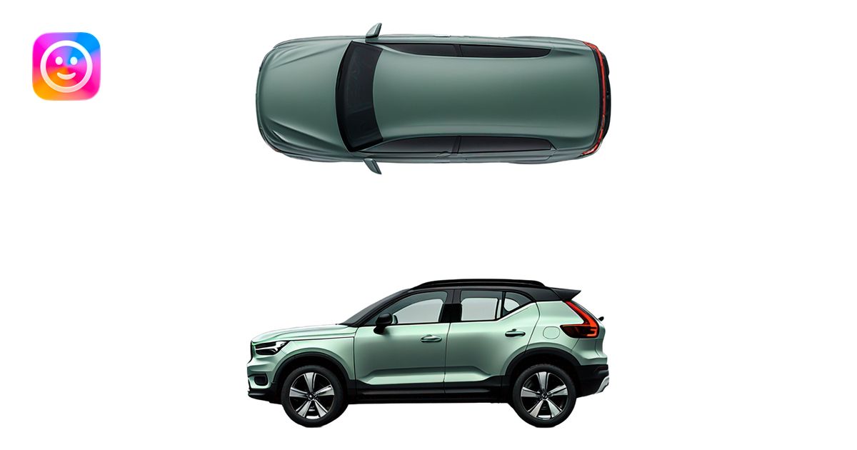 Graygreen Volvo XC40 with black roof emoji | AI Emoji Generator