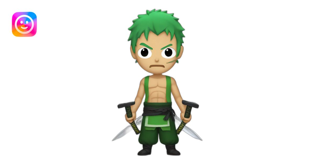 Zoro with three swords emoji | AI Emoji Generator