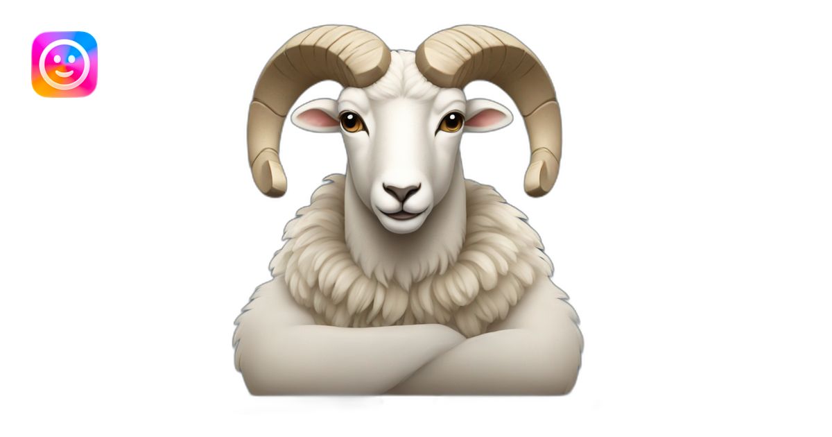 a ram sits with a macbook emoji | AI Emoji Generator
