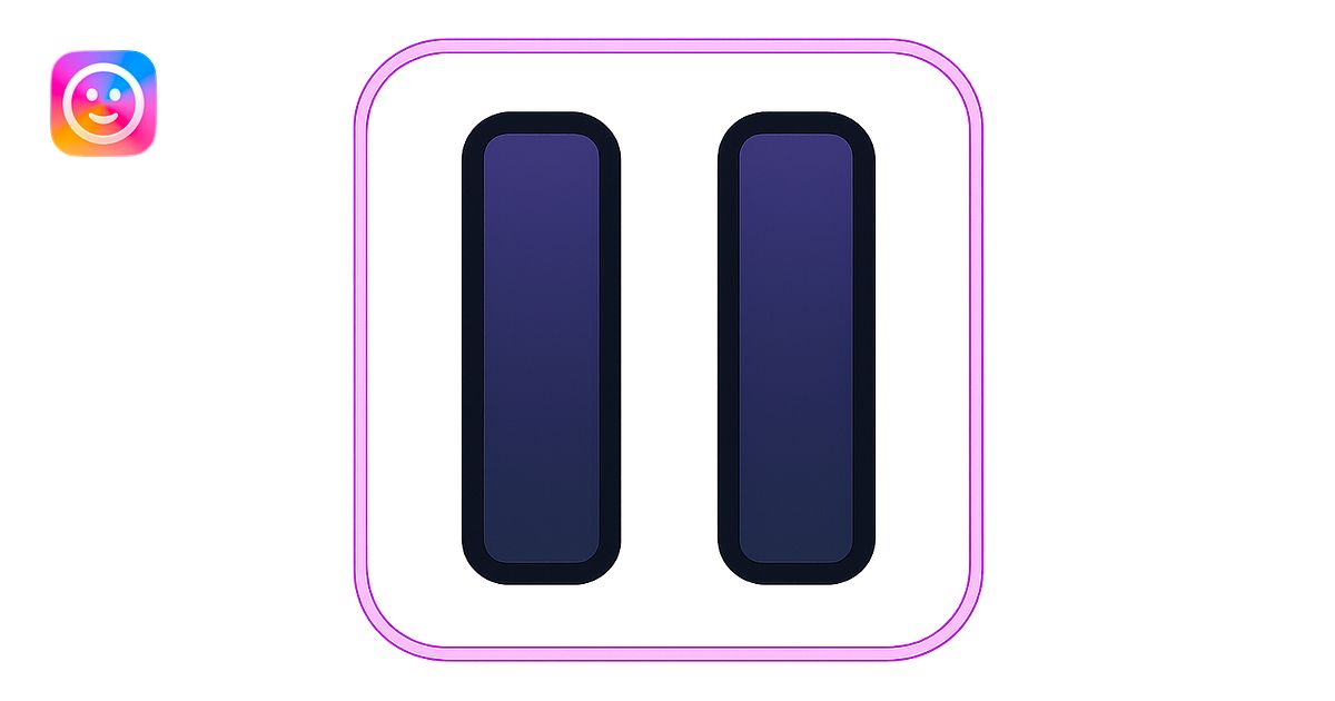 two parallel vertical lines pause symbol with dark purple to black ...