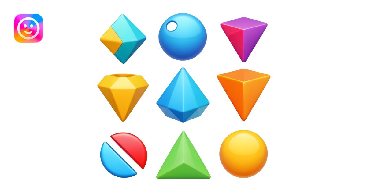3d shapes emoji | AI Emoji Generator