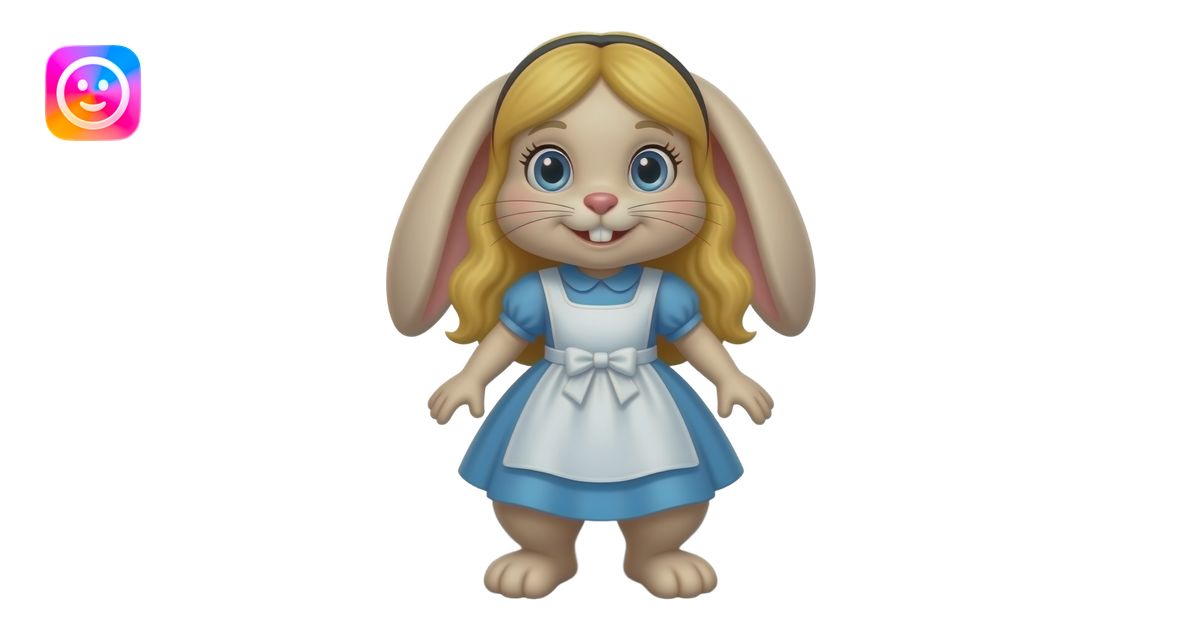 Rabbit from Alice in wonderland going down the rabbit hole emoji | AI ...