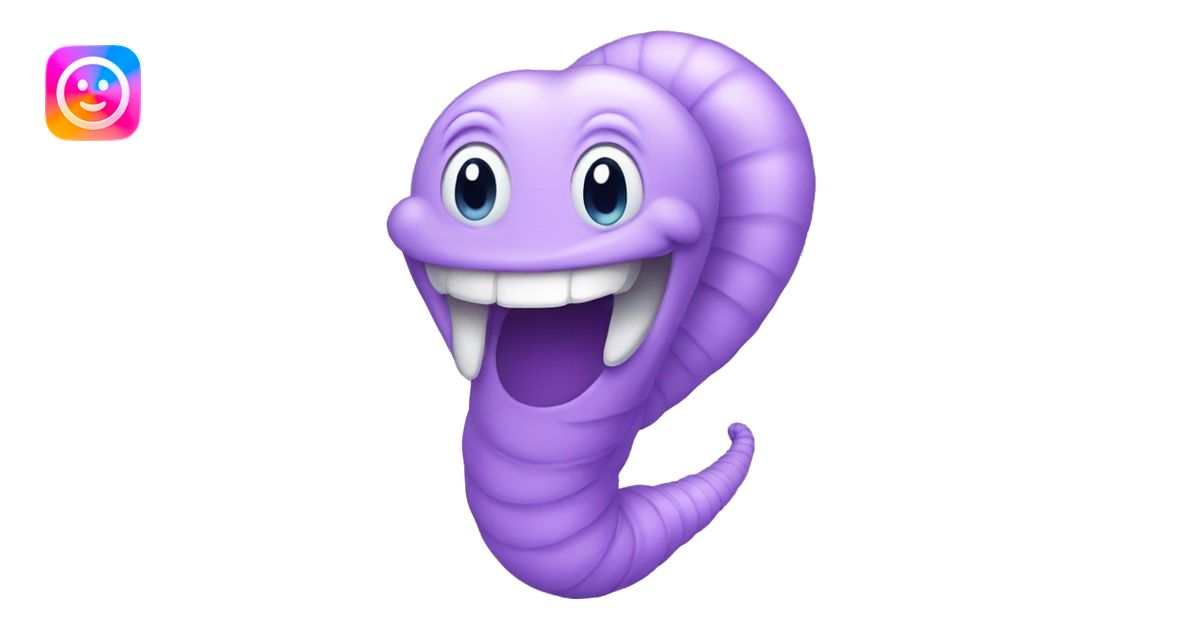 Light Purple worm smiling emoji | AI Emoji Generator