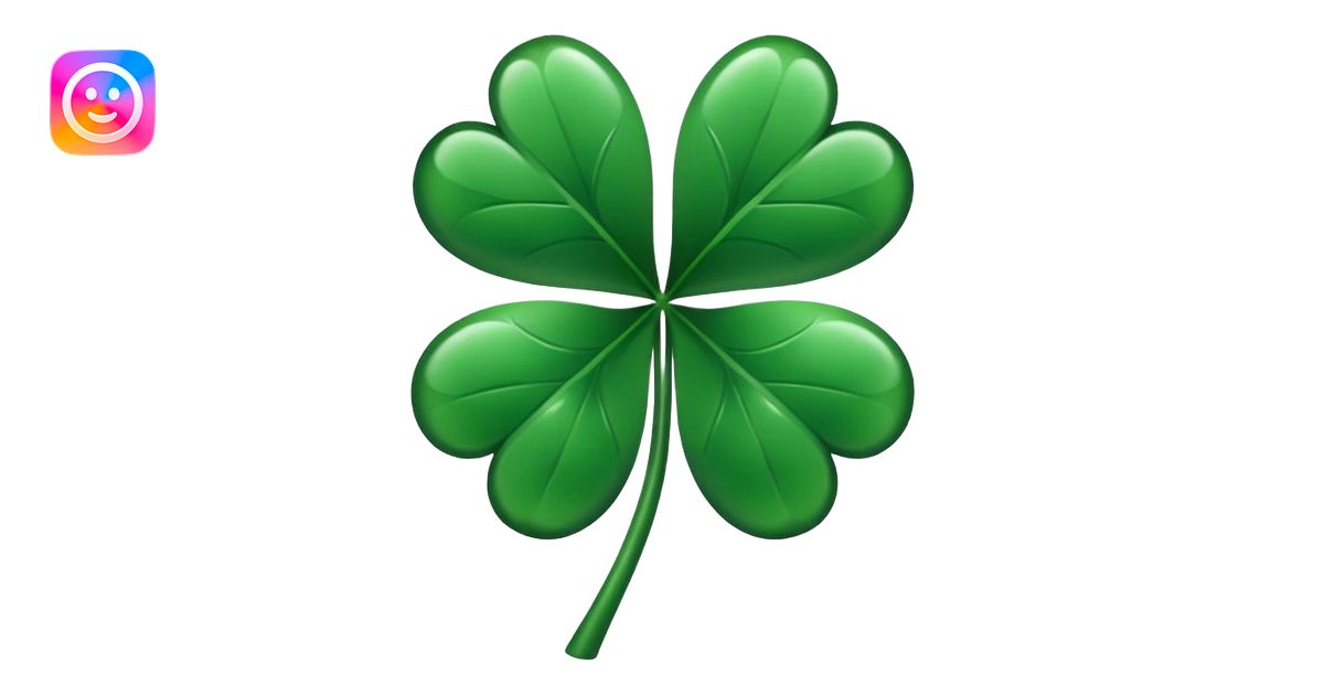 Five leaf clover black emoji | AI Emoji Generator