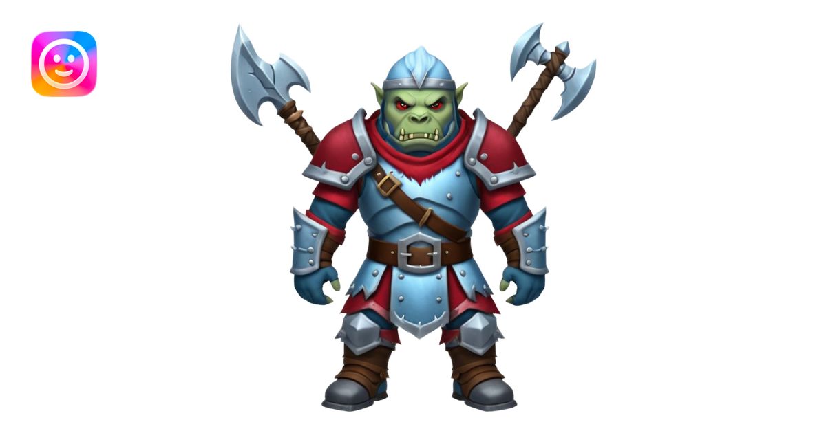 Fantasy Christmas orc legion soldier icon, iron tundra army theme ...