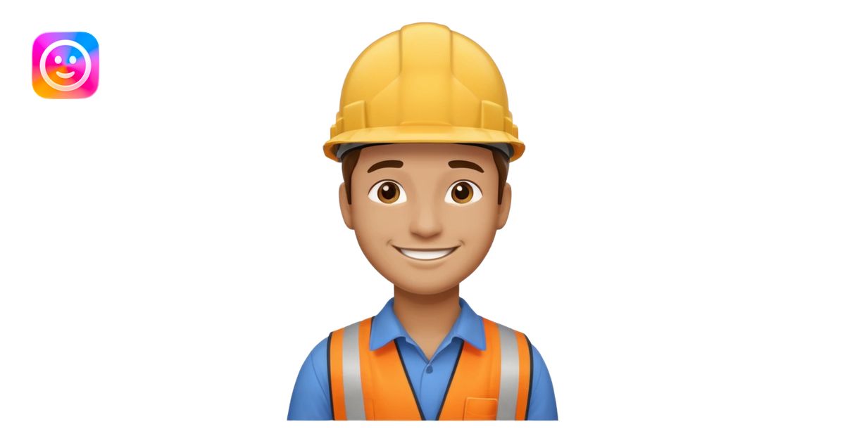 engineer wearing a hard hat side view emoji | AI Emoji Generator