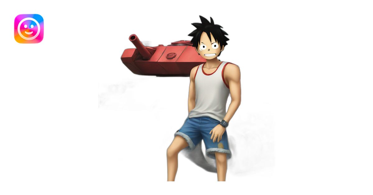 Luffy with a tank emoji | AI Emoji Generator