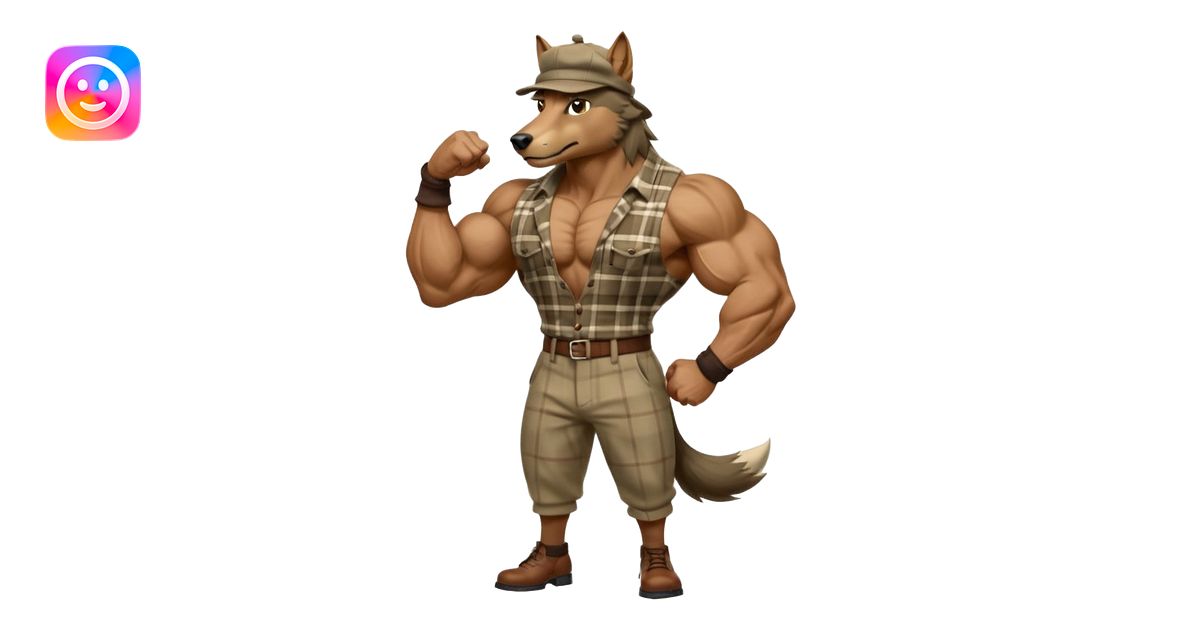 extremely super-duper hyper muscular wolf furry extremely exaggerated ...