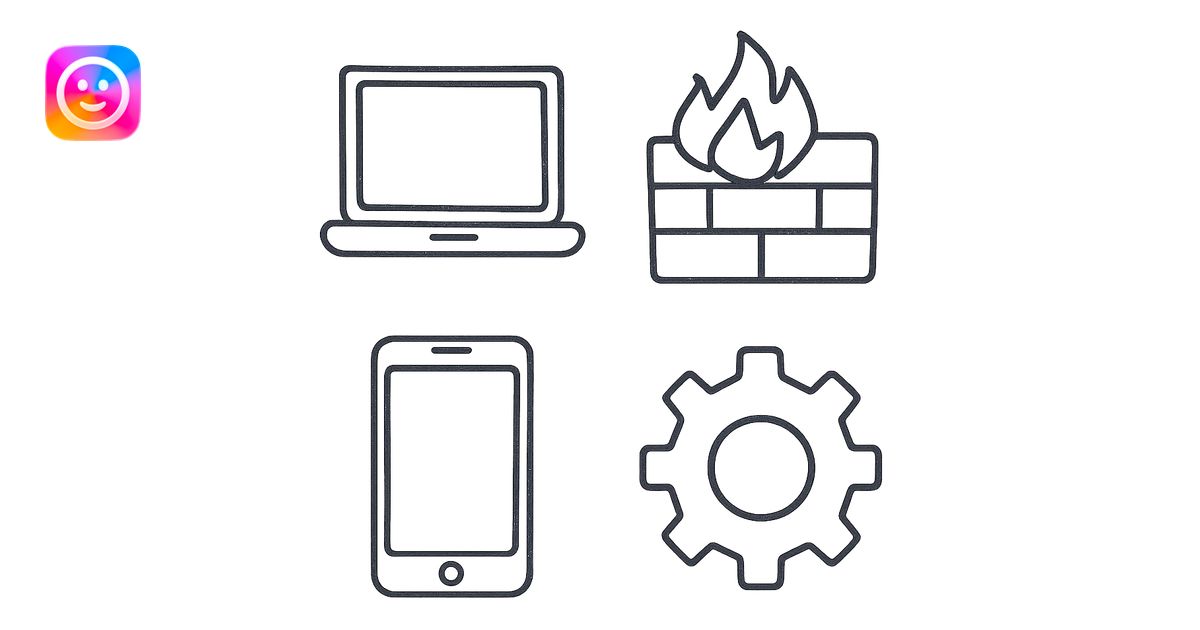 hand drawn outline icons for information technology, playful yet clear ...