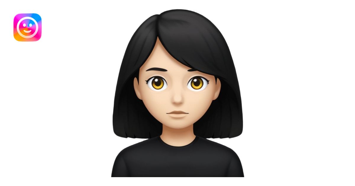 Shadowy figure all blacked out, medium sized hair, white eyes emoji ...