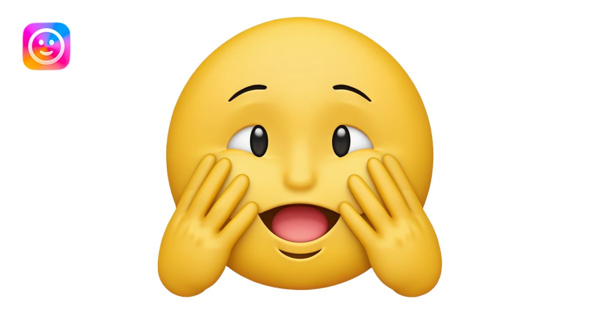 Yellow Standard smiley emoji blushing and hiding face with hands ...
