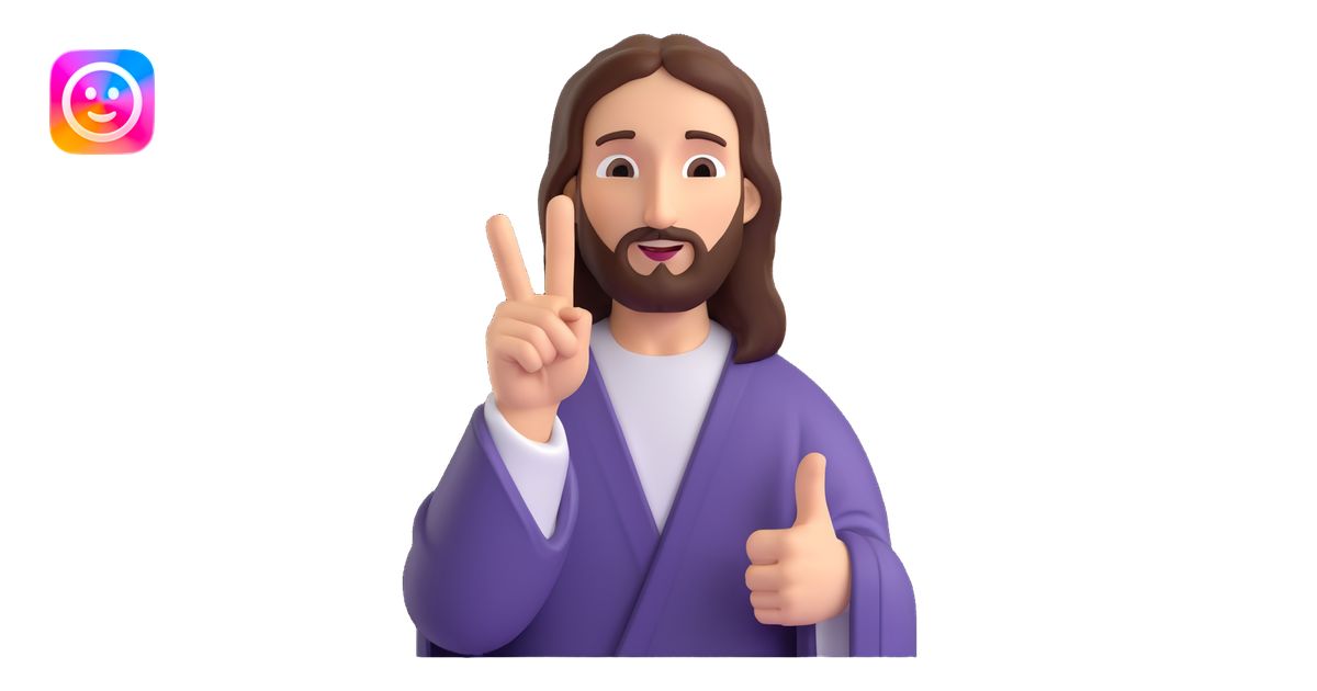 Jesus Christ character flipping the middle finger emoji | AI Emoji ...