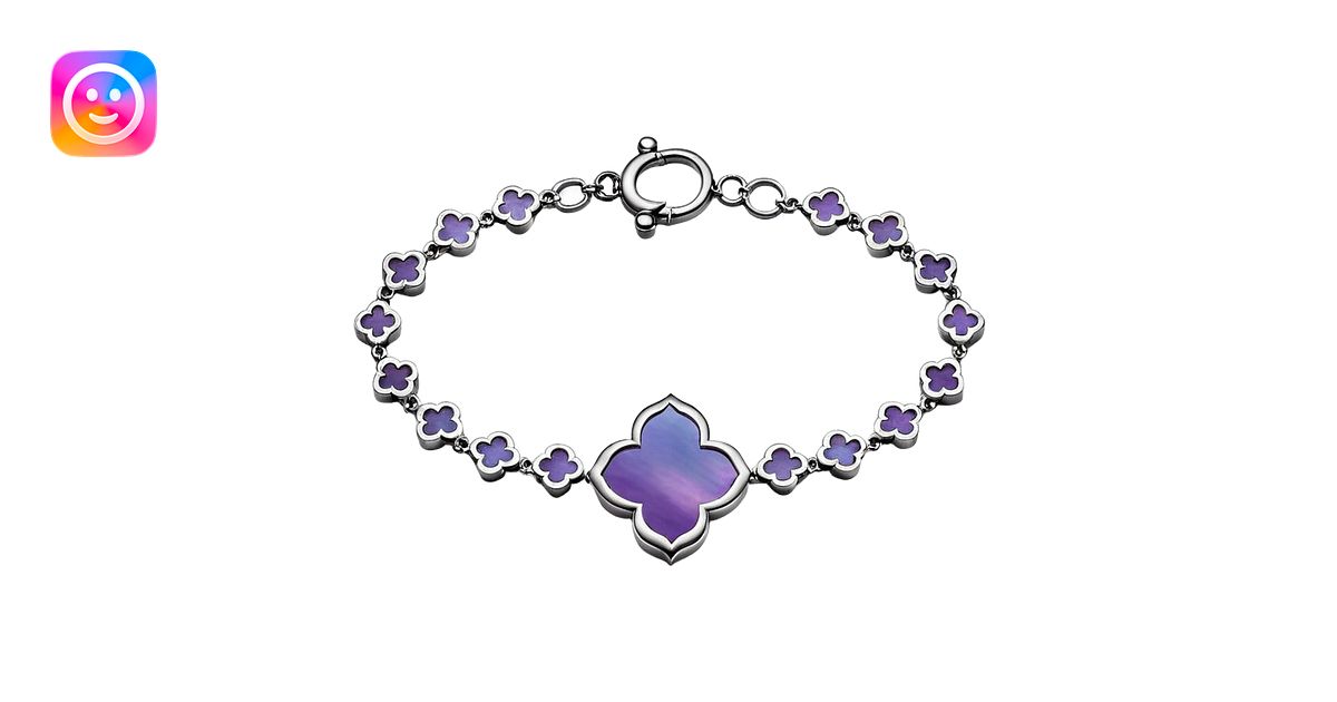 Van Cleef Vintage Alhambra bracelet in Mother of pearl purple emoji ...