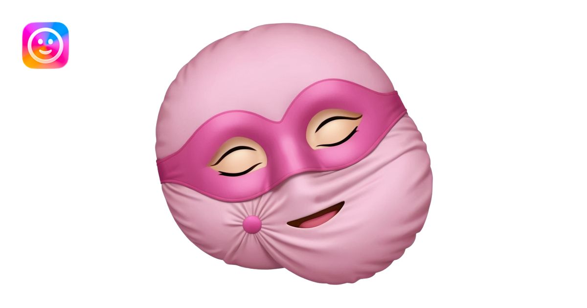 sleeping emoji with pink mask emoji | AI Emoji Generator