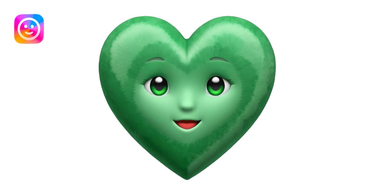 green heart with a velvet texture emoji | AI Emoji Generator