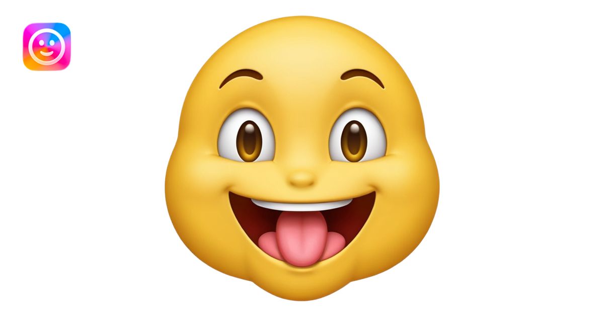 Emoji with its tounge out smiling whilst staring up emoji | AI Emoji ...