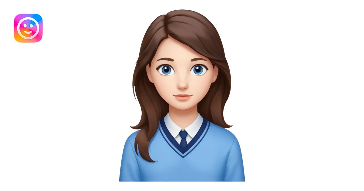 Realistic Student Portrait, with porcelain-like skin featuring a ...