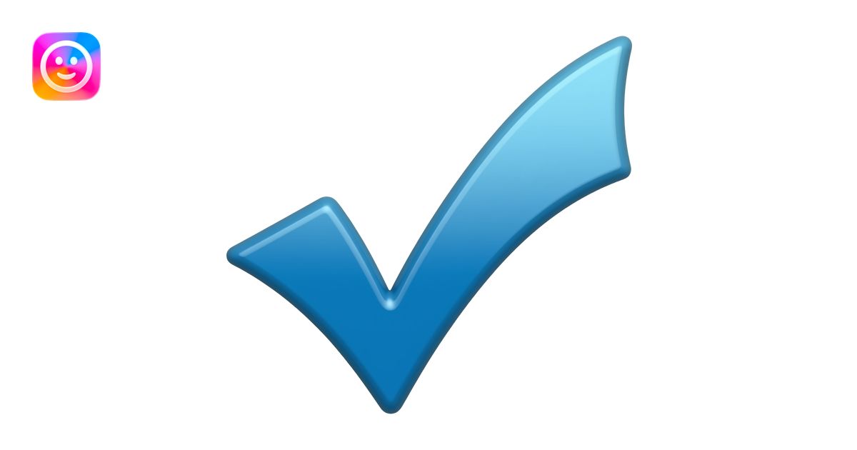A blue check mark emoji emoji | AI Emoji Generator