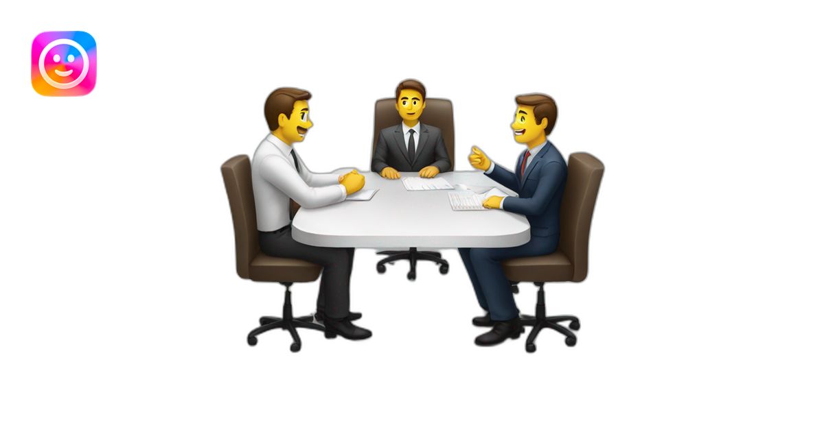 job interview desk white men emoji | AI Emoji Generator