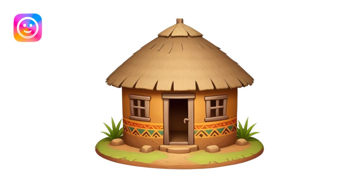 African mud hut tribal house, round adobe clay house, thatched roof ...