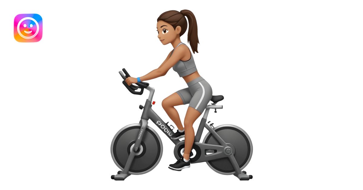 girl biking in soulcycle class emoji | AI Emoji Generator