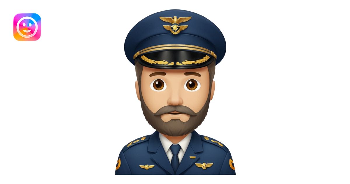 captain pilot bearded emoji | AI Emoji Generator