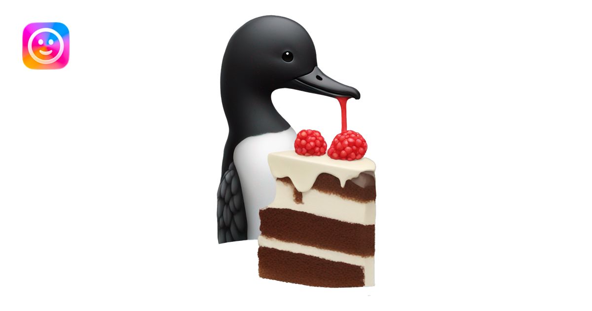 Loon eating cake emoji | AI Emoji Generator