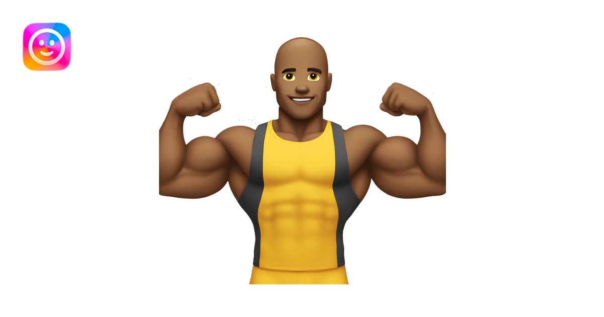gym muscle man emoji yellow emoji | AI Emoji Generator