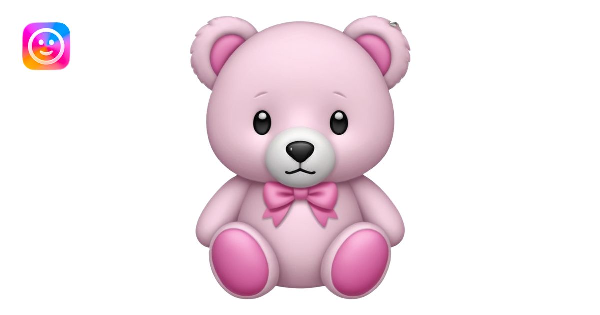 Oso de peluche blanco con lazo astethic emoji | AI Emoji Generator