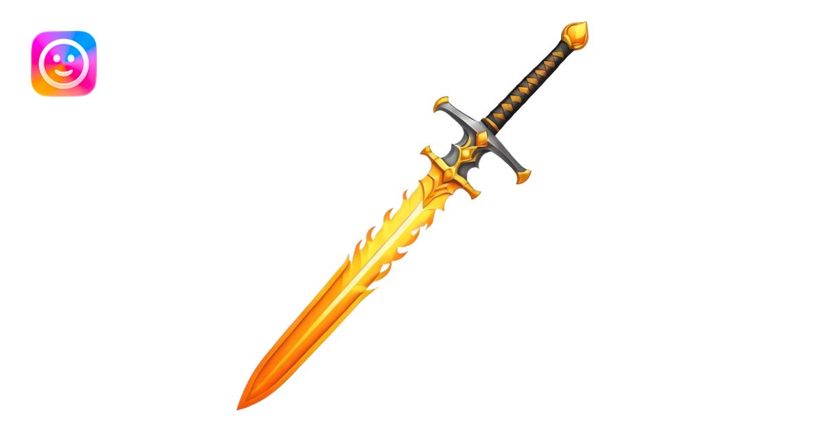 sword on fire emoji style - Designs that remind you of the blade of ...